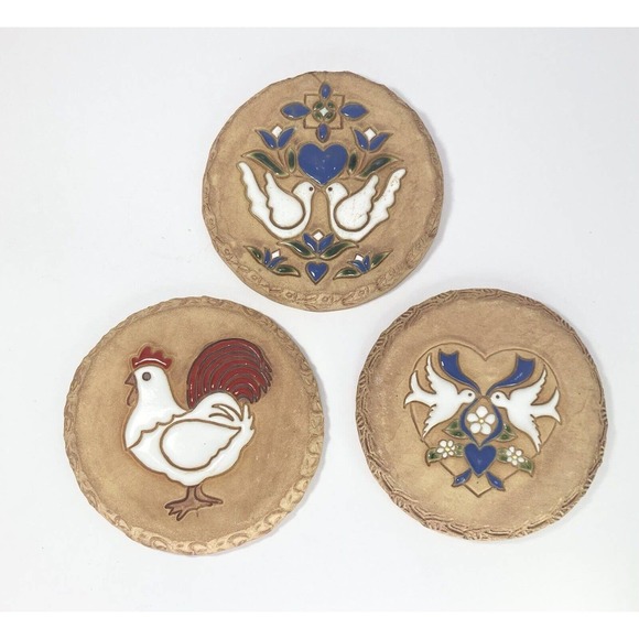 Trivet | Kitchen | Jc Stoneware Pottery 3 Handmade Ceramic Trivetswall ...